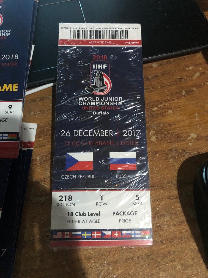 2018 WORLD JUNIOR CHAMPIONSHIP HOCKEY TOURNAMENT TICKET STUB SET CANADA ...