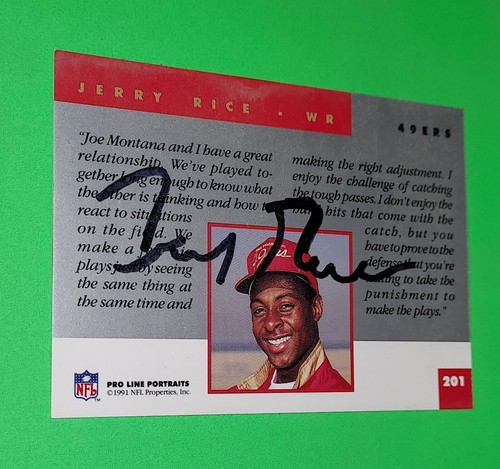 1991 Pro Line AUTOGRAPHED Jerry Rice 201 | eBay