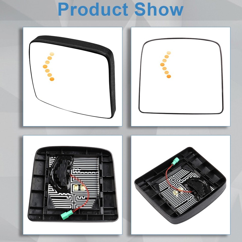 Pair Side Small Mirrors Plate w/Heated w/Signal For 2015-2018 VOLVO VNL ...