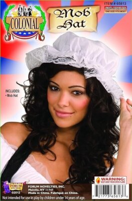 White Lace Bonnet Costume Mop Cap Colonial Mob Pioneer Adult | eBay