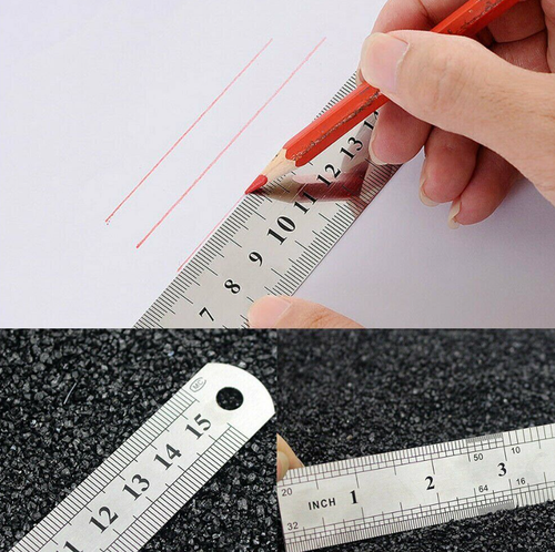 6 inch / 15 cm Stainless Steel Metal Straight Ruler Precision Scale ...