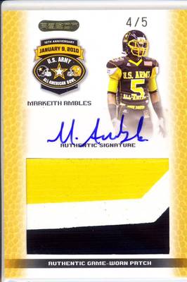 markeith ambles rc rookie draft army auto jersey patch houston cougars ...