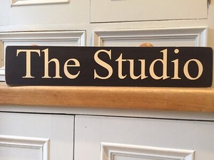 Studio Sign Art Crafts Room Painting Paints Artist Wooden Vintage Style ...