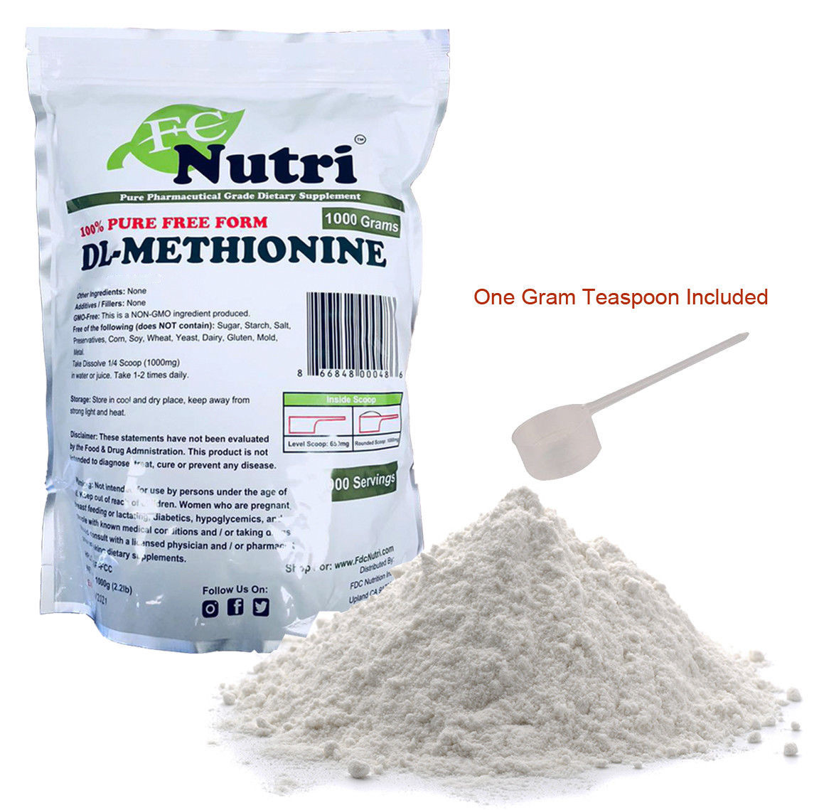 DL-Methionine Powder 100%pure 2.2lb (1000 grams) By FCNutri | eBay