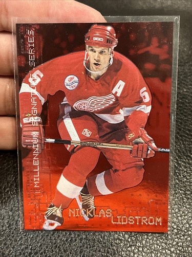 NICKLAS LIDSTROM 1999-00 BAP SIGNATURE SERIES MILLENNIUM #87 RUBY CARD ...