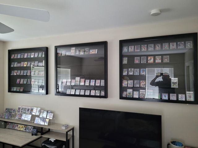 Graded Trading Card Display Case USA Made 55 Sport Oak Wood Baseball ...