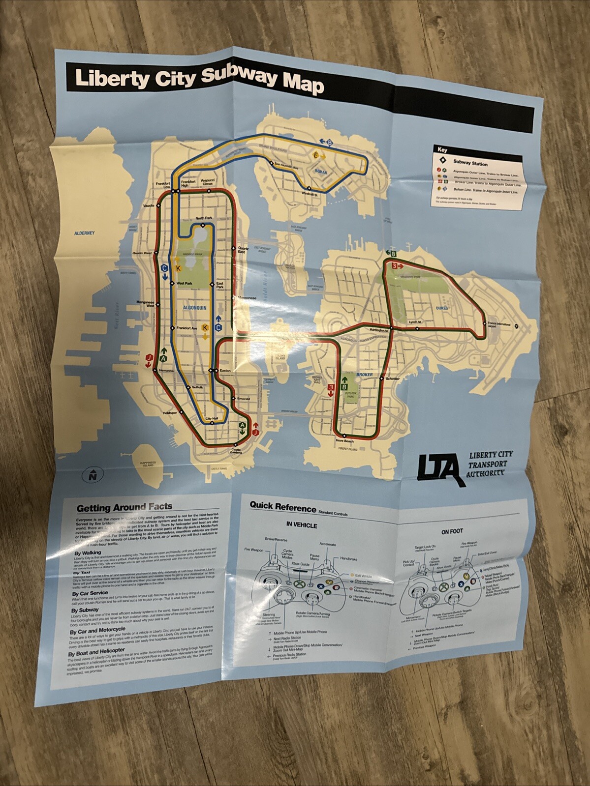 Liberty City Subway Map ONLY !! Grand Theft Auto IV Xbox 360 | eBay