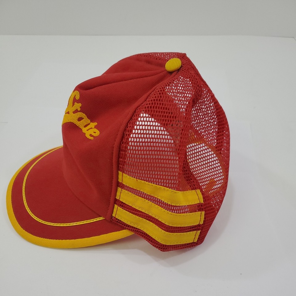 Vtg Iowa State Cyclones 3 Stripe Trucker Hat Snapback Mesh Cap USA | eBay