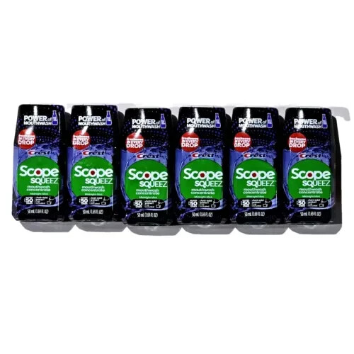 6 Pack Crest Scope Squeeze Mouthwash Concentrate Midnight Mint 1.69oz ...