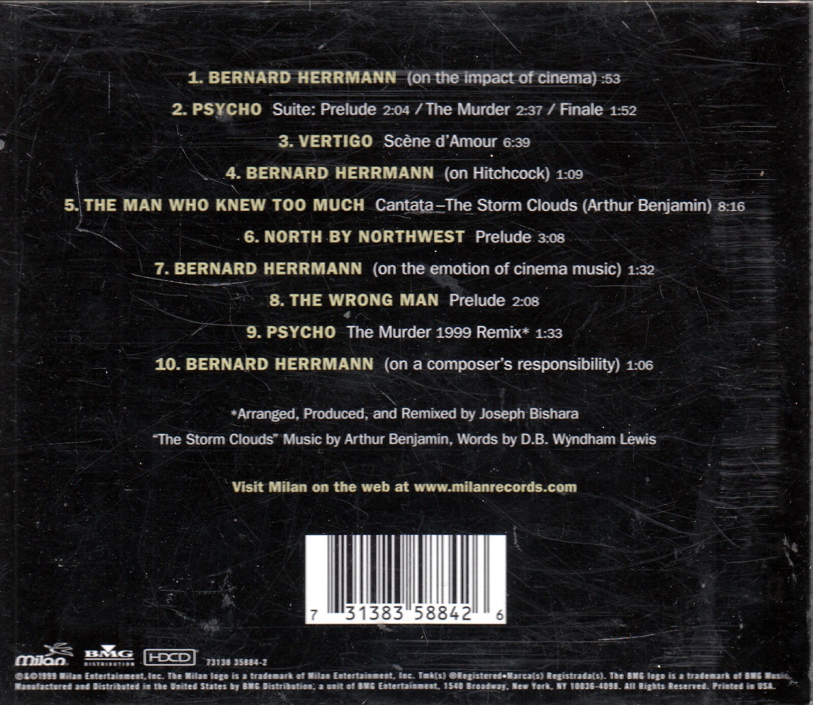 ALFRED HITCHCOCK 100 YEARS: A Bernard Herrmann Film Score Tribute CD ...