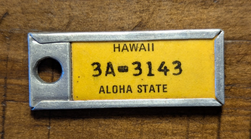 Hawaii HI DAV Disabled American Veterans Fob Tag Keychain License Plate 3A-3143 | eBay