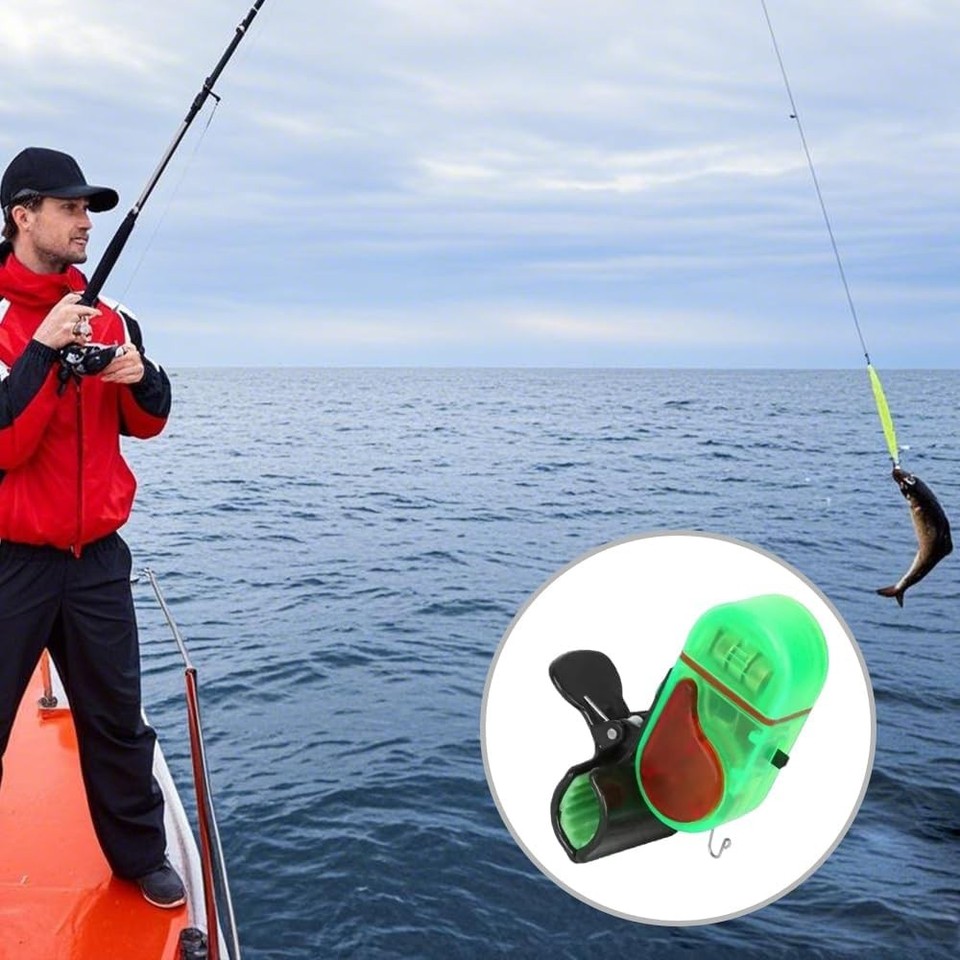 Electronic LED Light Fish Bite Sound Alert Alarm Bell Clip on Fishing ...