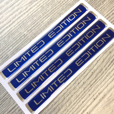 Limited Edition chrome blue 3d domed stickers car tuning | eBay