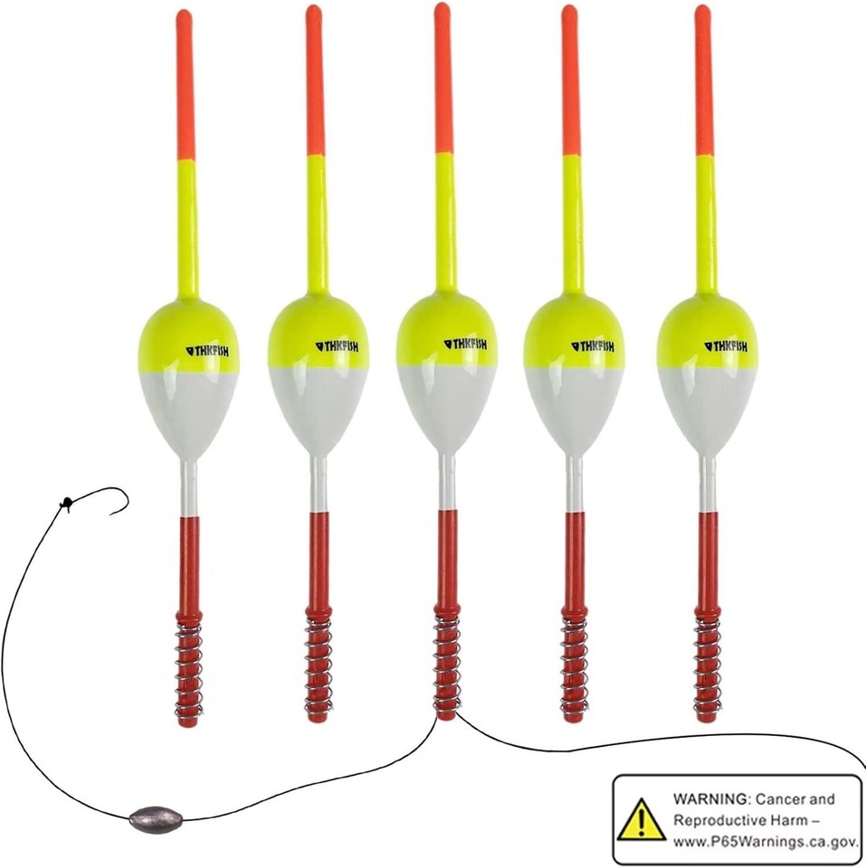5pcs 1" 1.25" 2" Fishing Bobbers With Spring Floats Set With Corrosion ...