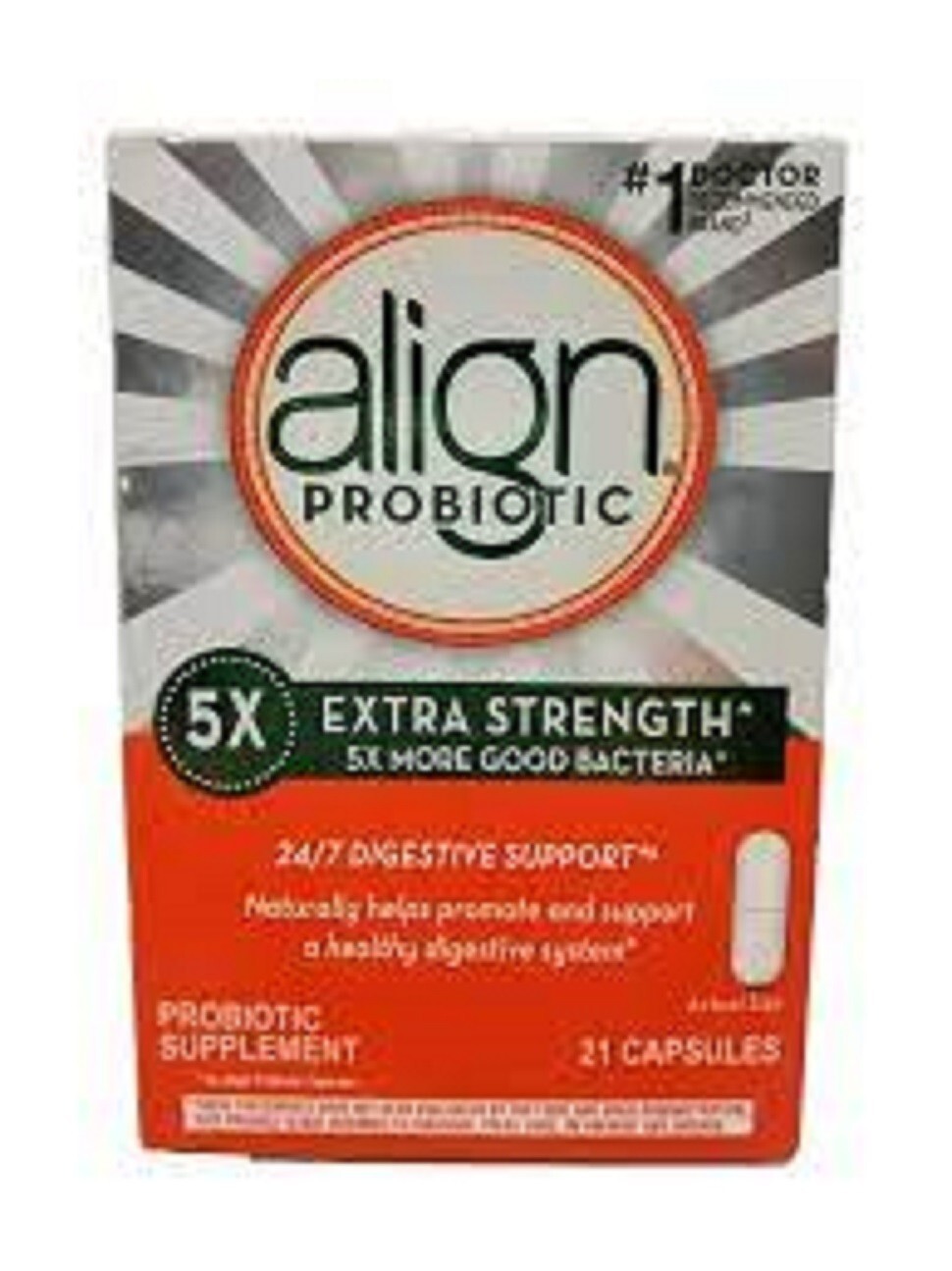 Align 5x Extra Strength Probiotic Supplement Capsules for sale online ...