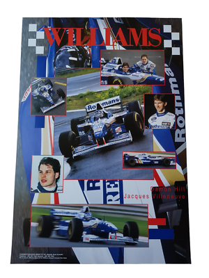 Williams Damon Hill & Jacques Villeneuve Formula 1 Racing Poster F1 ...