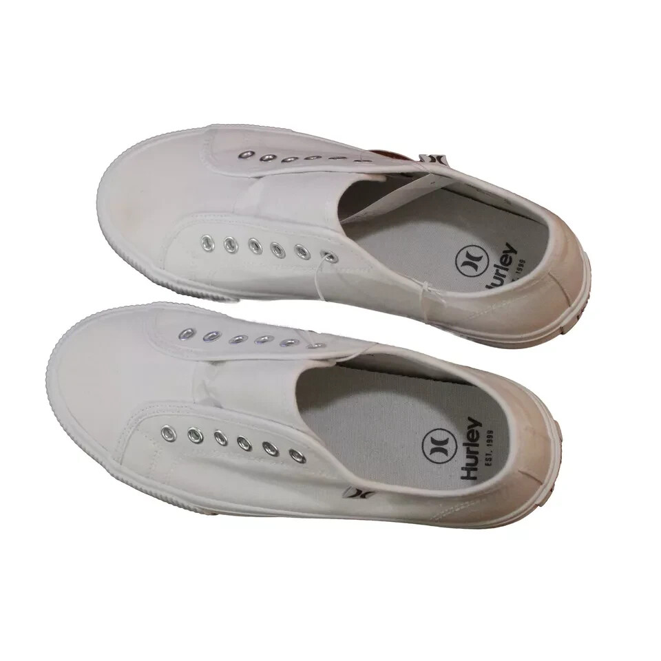 Hurley Ladies Chloe Casual Slip on Canvas Sneaker Shoes White 6 6.5 7 ...