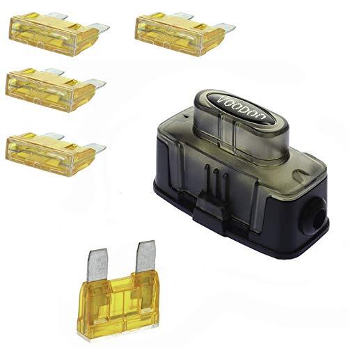 Maxi Inline Fuse Holder Fuseholder Voodoo 4 6 8 Gauge w/ 5ea 40 AMP ...