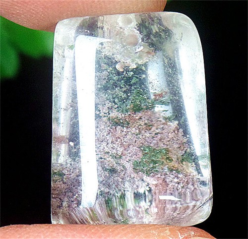 20x15x9mm Natural Red Green Ghost Crystal Quartz Trapezoid Pendant Bead ...