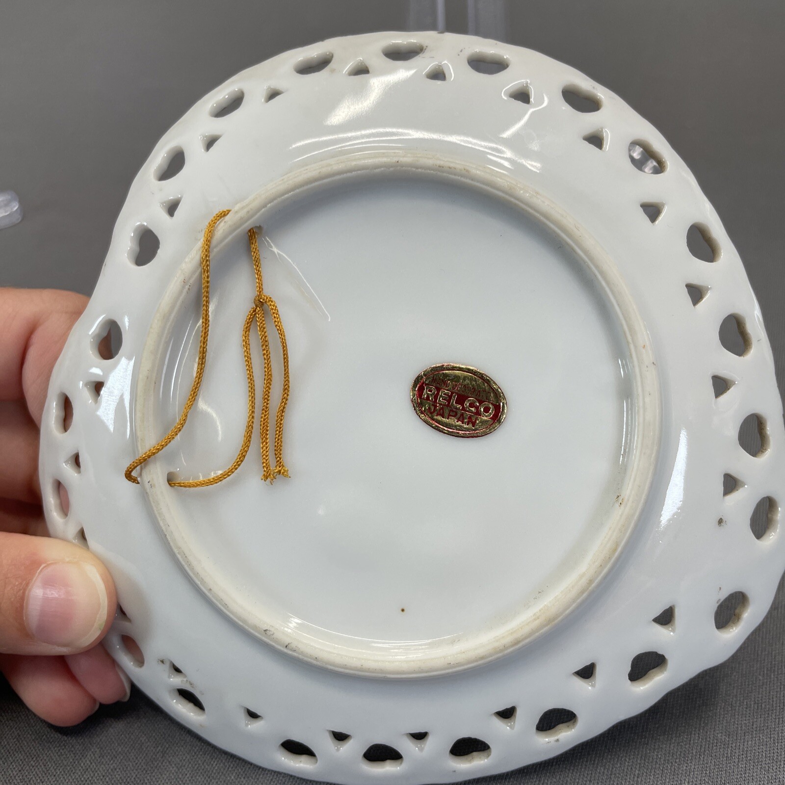 2 Relco Japan Decorative Plates 5" Bird Fruits Lattice Edge Heart ...