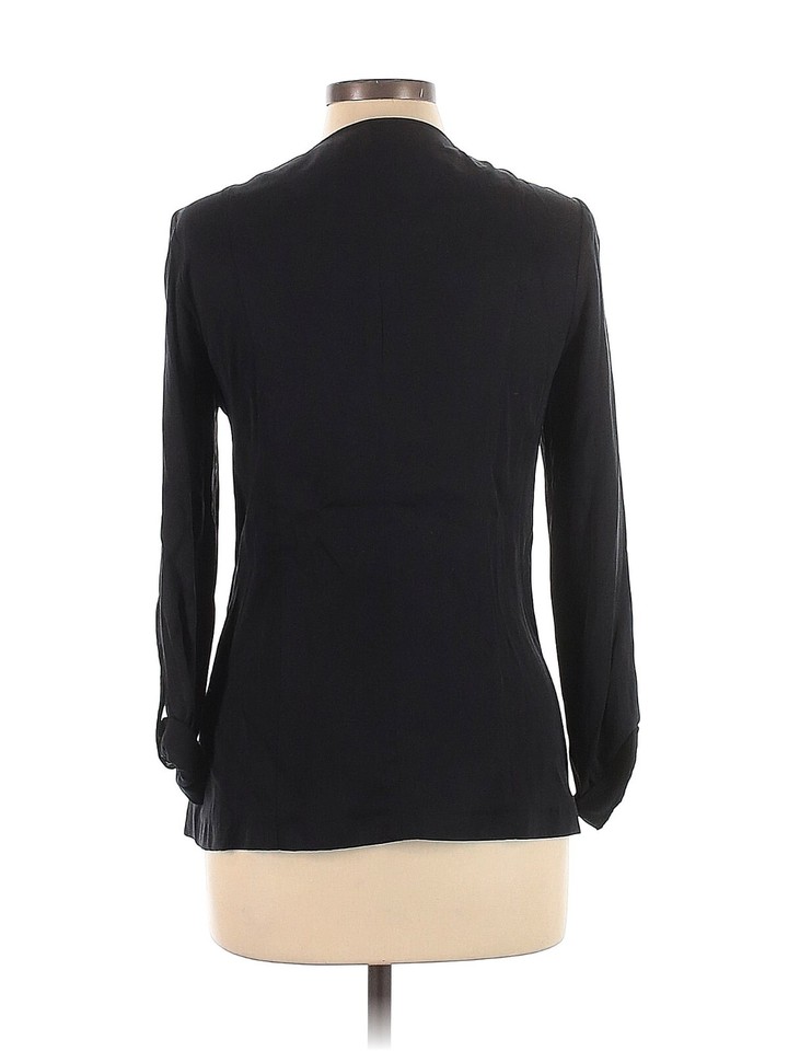 Warehouse Womens Black Roll Tab Long Sleeve Zip Lightweight Jacket UK ...