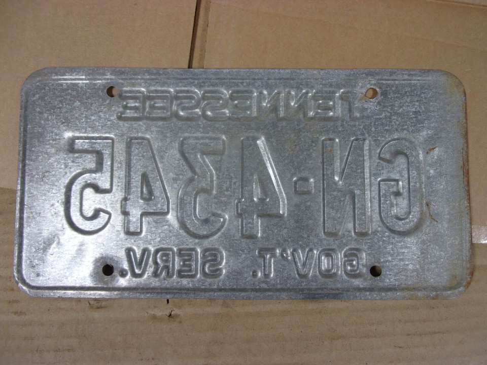 Vtg Tennessee Government Service License Plate Vehicle Truck Car ...