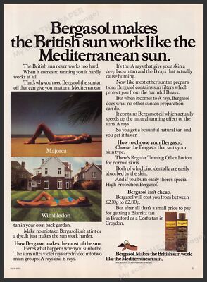 Bergasol Sun Tanning Products 1970s Print Advertisement Ad 1977 Girl ...
