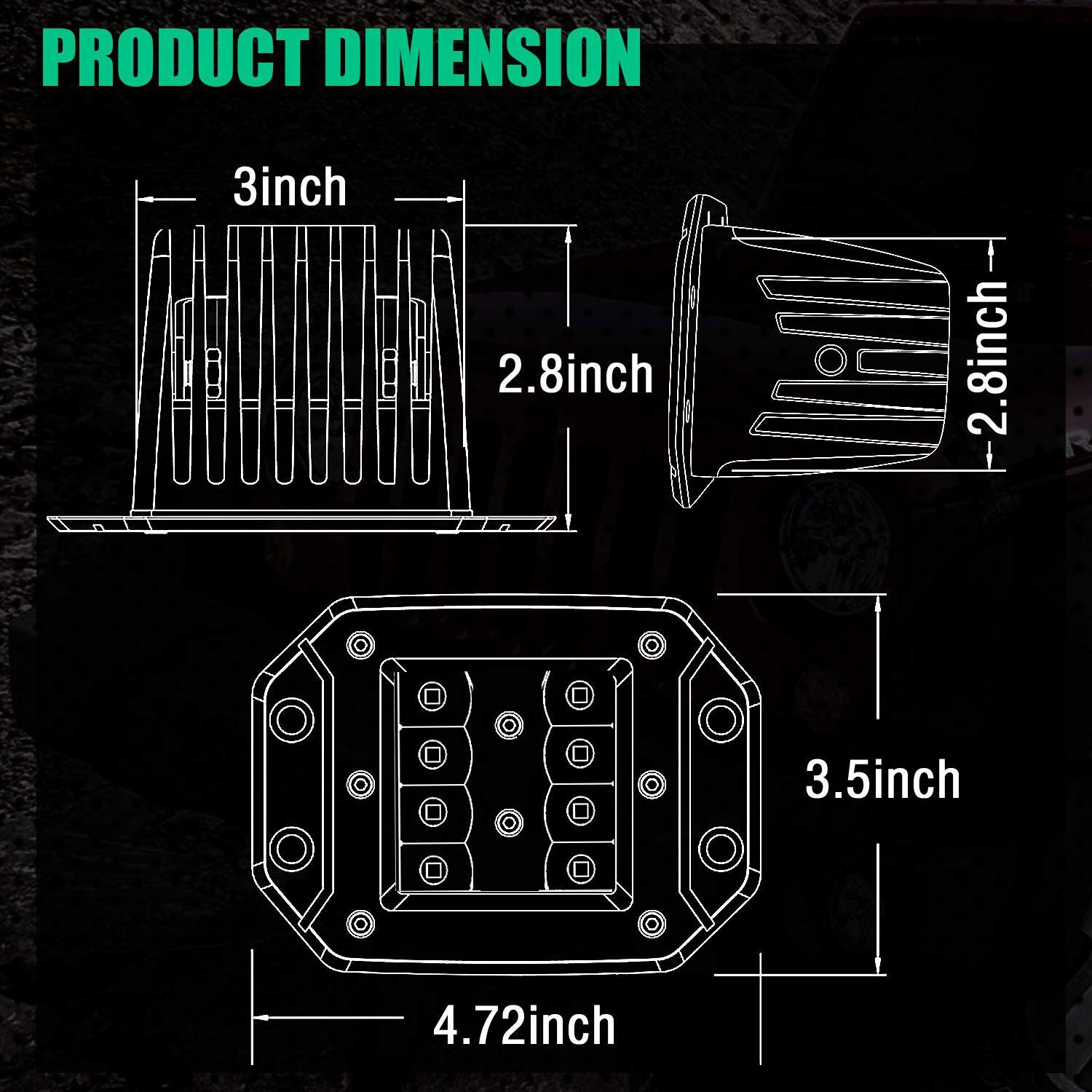 2x 5" 200W Flush Mount LED Lights Pods Backup Reverse Rear Bumper Off ...