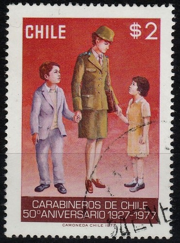 Chile 1977 Sc 502 50th Ann Carabineros de Chile - Policewoman with ...