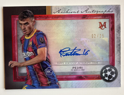2020-21 Topps Museum Collection UCL Soccer Ruby Pedri RC Rookie AUTO 2/ ...