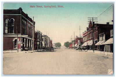 c1910's Main Street Business District Springfield Minnesota MN Unposted ...
