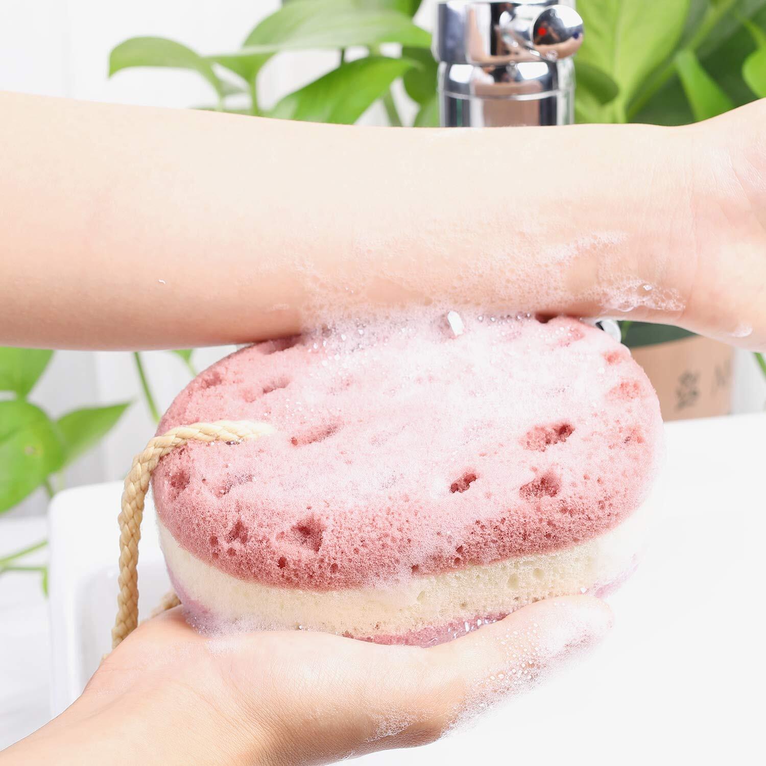 KECUCO 3 Pcs Bath Sponge for Women Men Adults Kids. Sponge Loofah Body ...