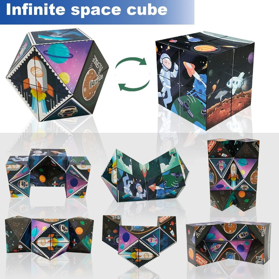 3D Flips Magic Cube Set, 3 Pack Infinity Cube Fidget Toys, Transforms ...