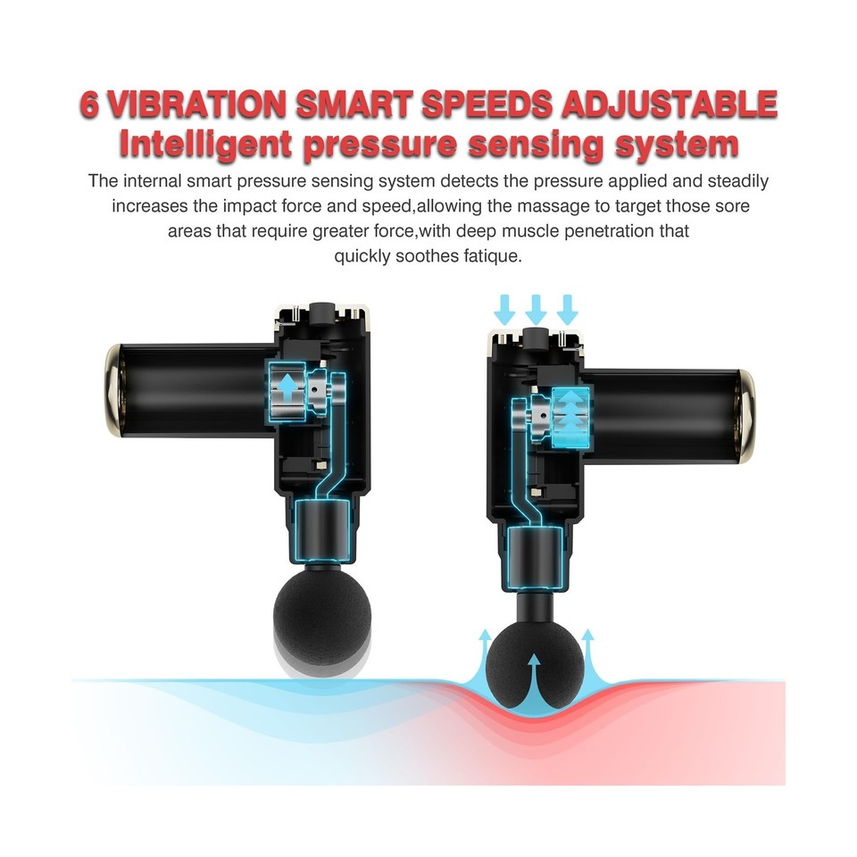 cotsoco Massage Gun Deep Tissue for Pain Relief with 4 Massage Head ...