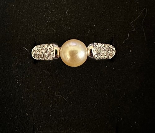 Vintage RJ AVON Freshwater Pearl & Rhinestone Ring Size 7 | eBay