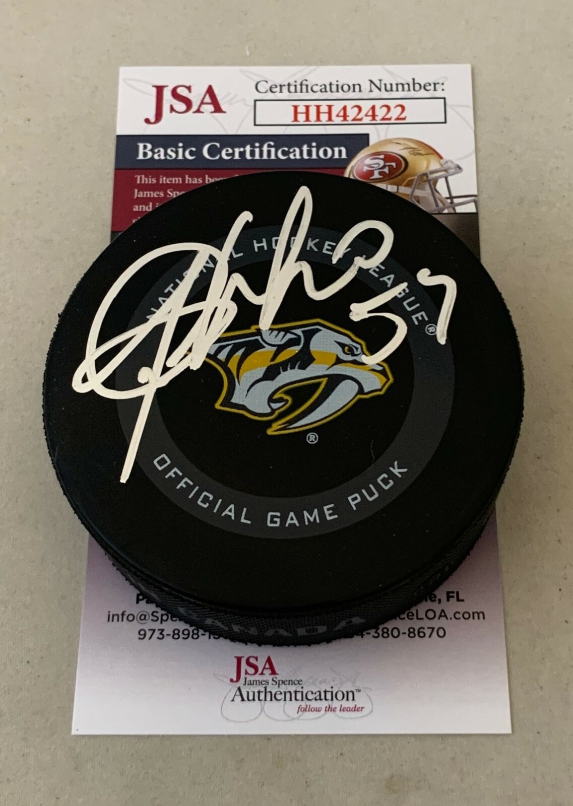 Dante Fabbro signed Nashville Predators Official Game Puck autographed ...