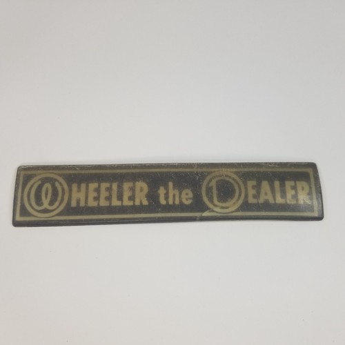 Vintage Wheeler the Dealer Badge Emblem Tag Trunk | eBay