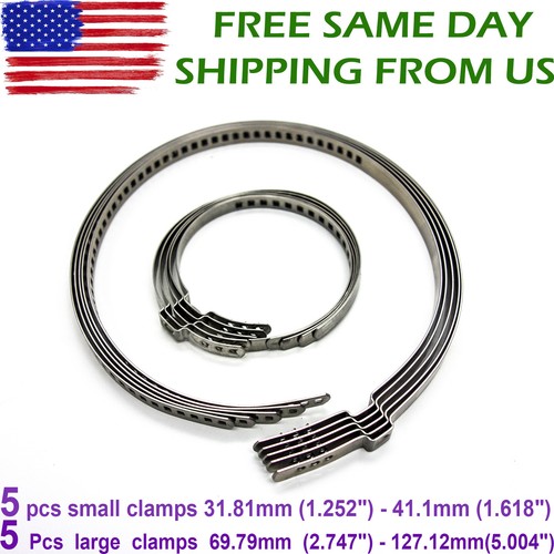 10 Pcs Universal Adjustable Axle CV Joint Boot Crimp Clamps Large ...