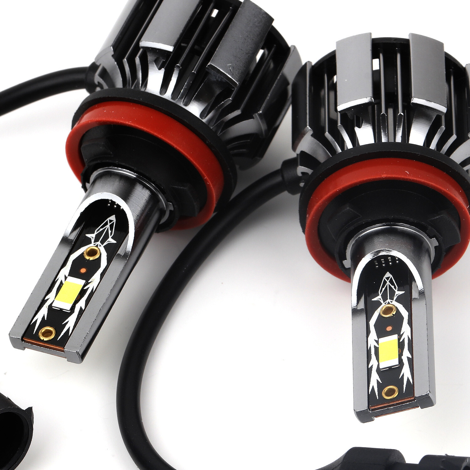 MODIGT 2X H11/H8/H9 LED Headlight Bulbs 72W White Bright Heat Sink Hi ...