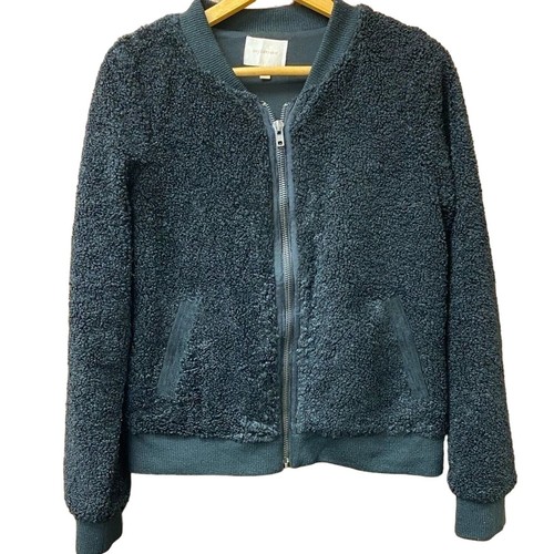 Skies Are Blue black teddy bomber jacket with faux suede leather ...