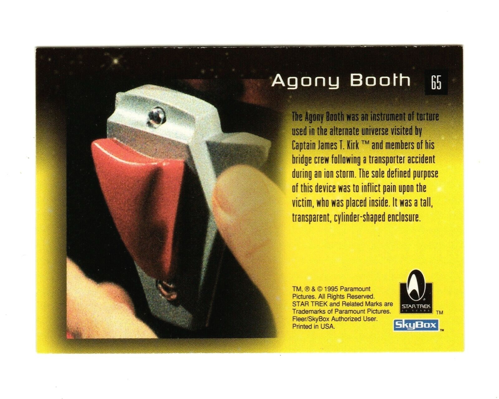 1995 SkyBox Star Trek Trading Card #65 - Agony Booth | eBay