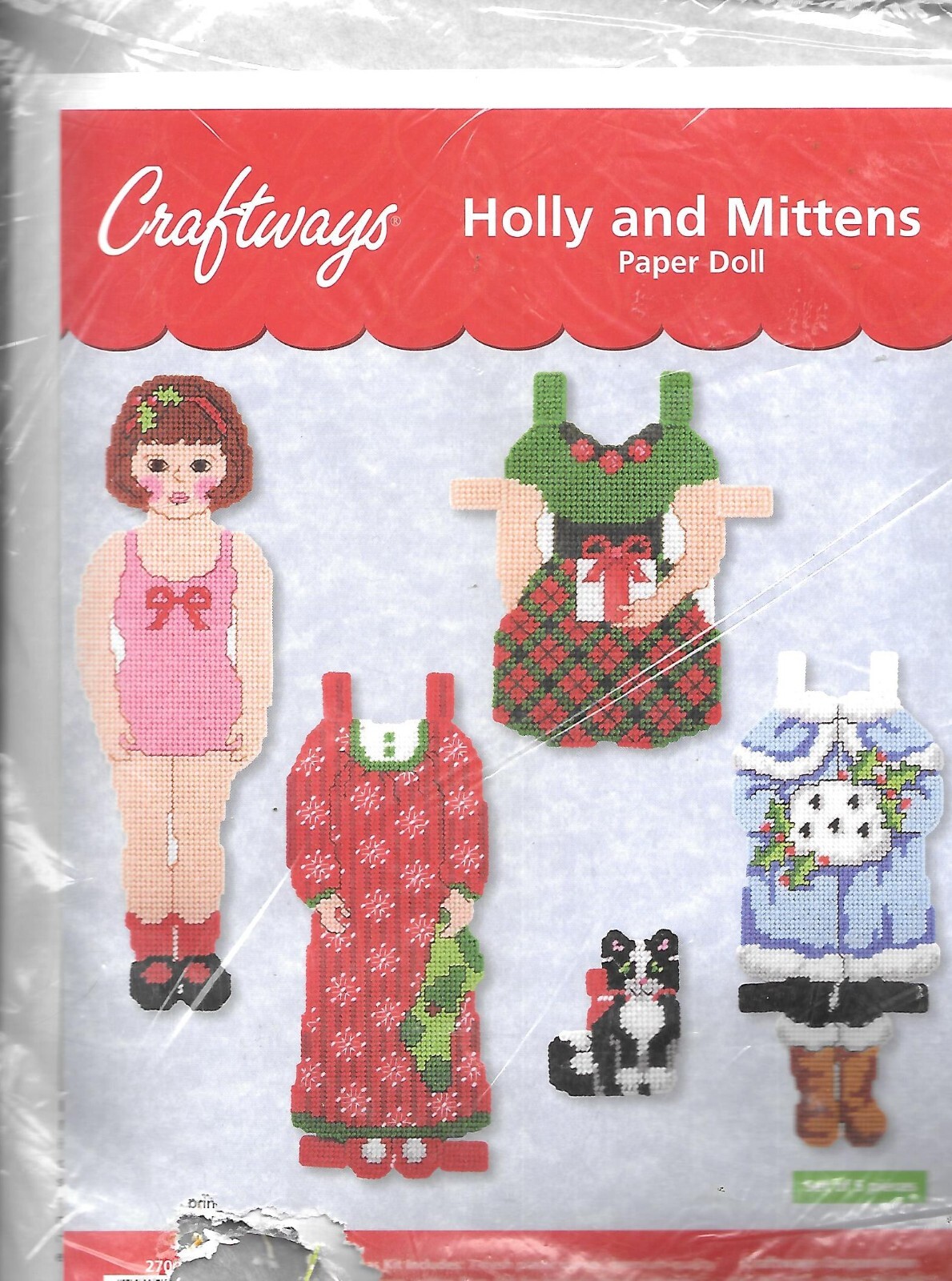 Craftways Holly And Mittens Paper Doll Kit - 17” - Plastic Canvas - NIP ...