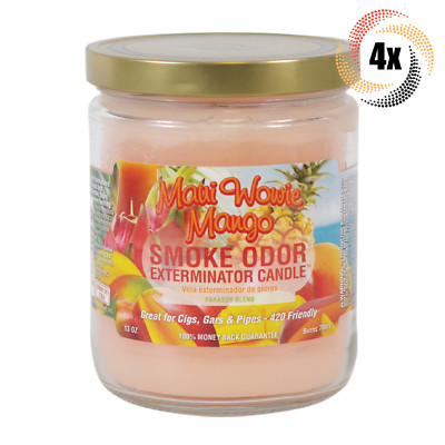 4x Jars Smoke Odor Maui Wowie Mango Smoke Exterminator Candles | 13oz ...
