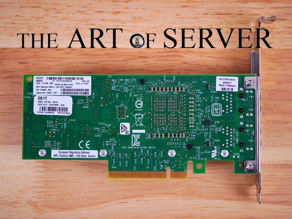 [HPE 561T] Intel X540-T2 10Gb 10GBaseT RJ-45 PCIe 2.1 x8 NIC Full ...