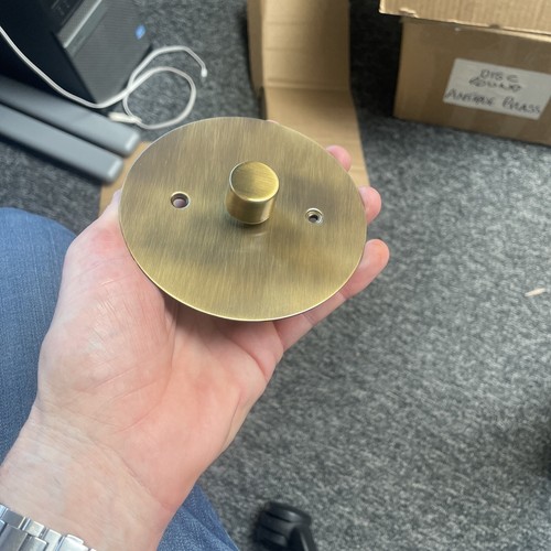 Round Shape 1 Gang Single Dimmer Light Switch Antique Brass - 400w 400 ...