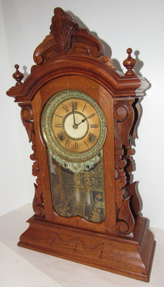 Antique Ansonia "Broadway" Parlor Clock with Side View Glass 8-Day ...