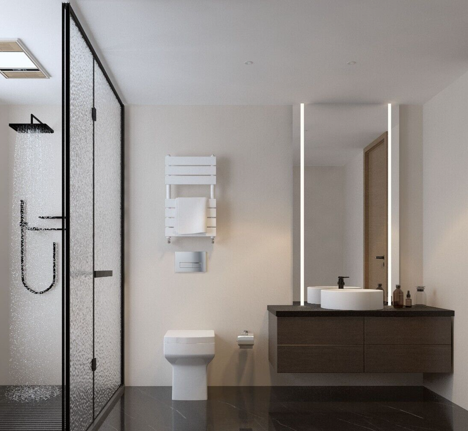 AICA Bathroom Back To Wall Toilet Modern Square BTW Pan Soft Close Seat ...
