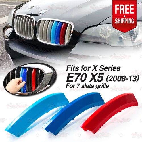 M-Sport 7 Slats Kidney Grill Grille 3 Color Cover Clips for BMW X5 E70 ...