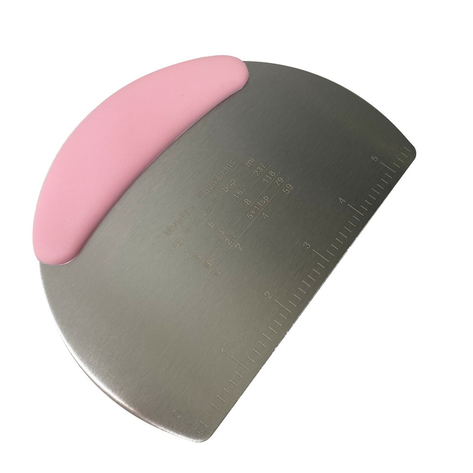 Stainless Steel Durable Dough Scraper Cutter with Pink Handle Baking ...