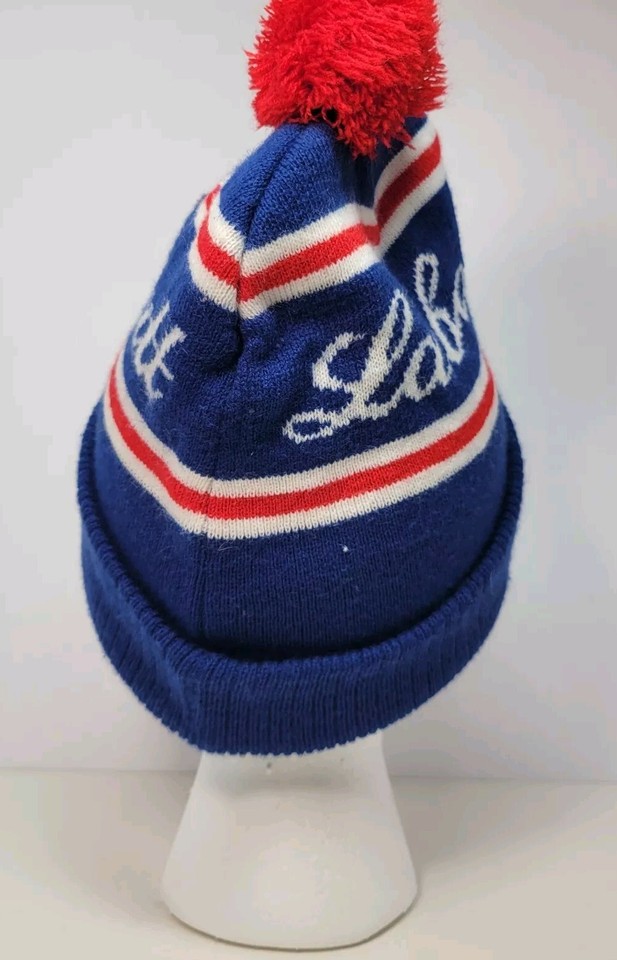 LABATT Blue Red Striped Canada Winter Beanie Beer Hat Gently Used Clean ...